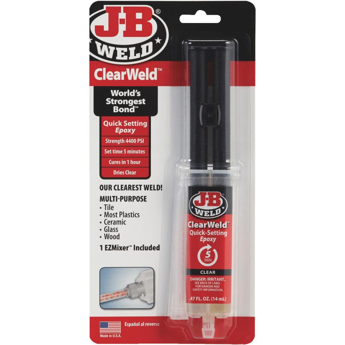 J-B Weld 0.47 Oz. ClearWeld Epoxy - Eureka, CA - Ferndale, CA - Nilsen Company