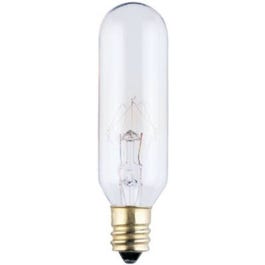 25-Watt Clear Tubular Light Bulb, Candelabra Base, 190 Lumens, 3-In ...