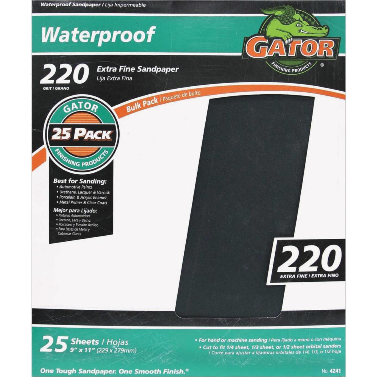 Gator Waterproof 9 In. x 11 In. 220 Grit Extra Fine Sandpaper (25-Pack ...