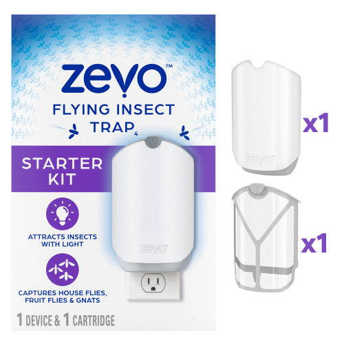 Zevo Flying Insect Trap Fly Trap (1 Plug-In Base + 1 Cartridge ...