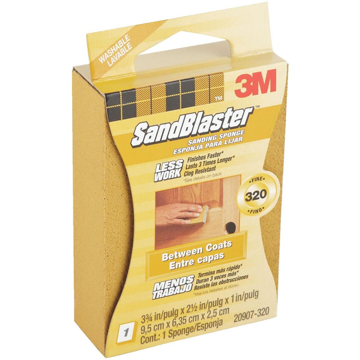 3M SandBlaster Between Coats 2-1/2 In. x 3-3/4 In. x 1 In. 320 Grit ...